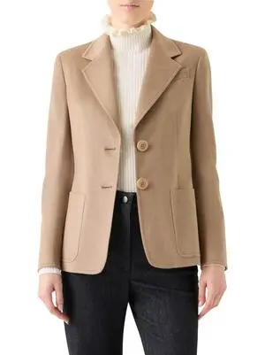 Akris Stretch Cashmere & Virgin Wool Blend Jacket - Camel