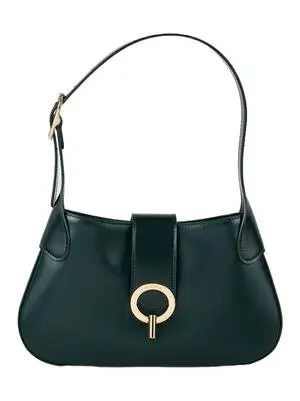 Sandro Janet Shoulder Bag In Leather - Bottle Green