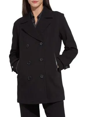 Lyssé Stretch Cotton Twill Peacoat - Black
