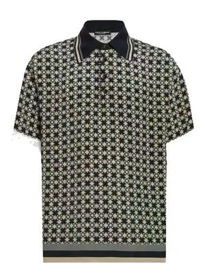 Dolce & Gabbana Geometric-pattern Polo Shirt - Blue