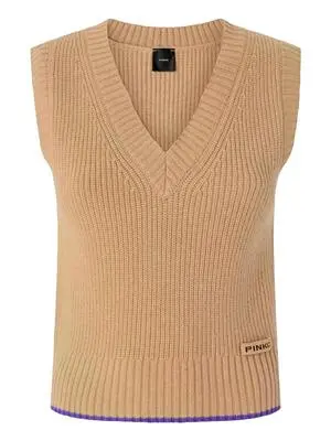 Pinko V-neck Waistcoat - Brown