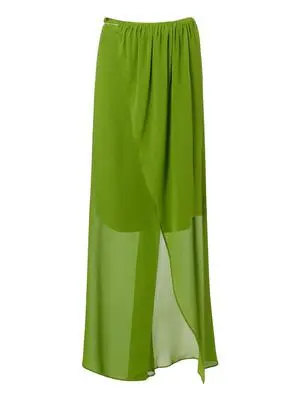 Christopher Esber Chain-detail Silk Georgette Wrap Skirt - Green