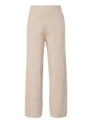 Max Mara Jardin Ribbed-knit Cashmere Sweatpants - Beige