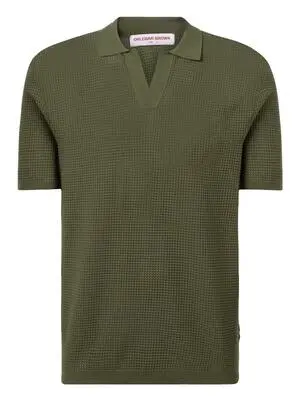 Orlebar Brown Roddy Waffle-knit Polo Shirt - Green