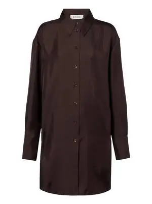 RÓHE Oversized Silk Shirt - Brown