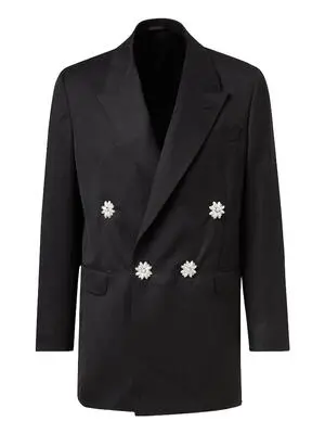 Simone Rocha Embellished Double-breasted Blazer - Black