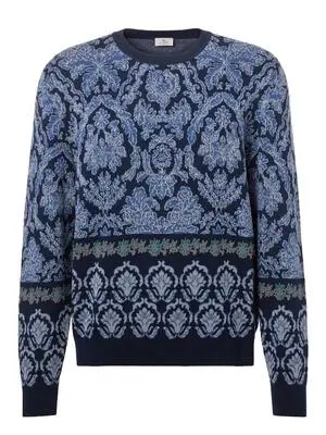 Etro Intarsia Cotton Sweater - Blue