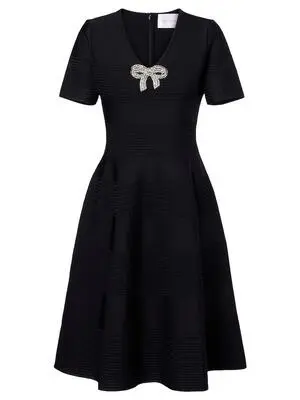 Carolina Herrera Bow-detail Embellished Minidress - Black