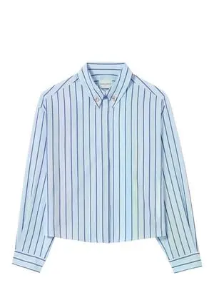 Claudie Pierlot Oversized Striped Cotton Shirt - Blue