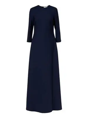 Oscar De La Renta Embellished Wool-blend Kaftan - Blue