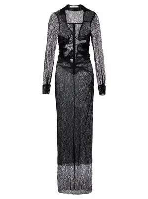 Christopher Esber Venus Sheer Lace Gown - Black