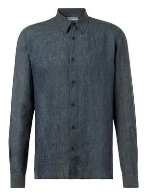 Orlebar Brown Justin Linen Shirt - Blue