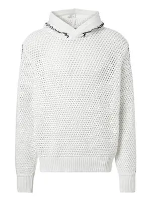 Orlebar Brown Kirk Striped Crochet Cotton-blend Hoodie - Multicoloured