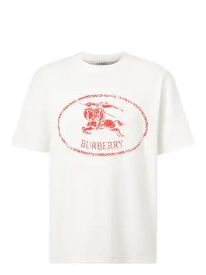 Burberry Logo Cotton-blend Jersey T-shirt - White
