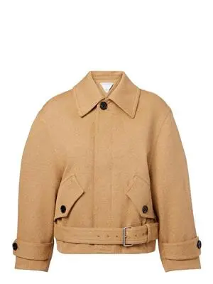Bottega Veneta Cotton-blend Frissé Bomber Jacket - Beige