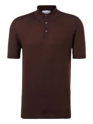 LARDINI Virgin Wool Polo Shirt - Brown