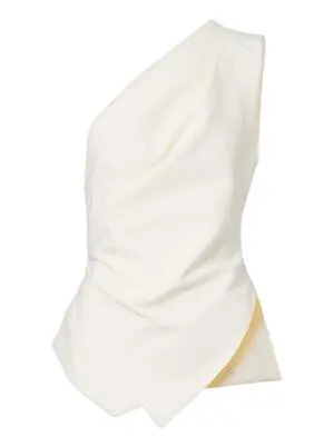 RÓHE Asymmetric One-shoulder Top - White
