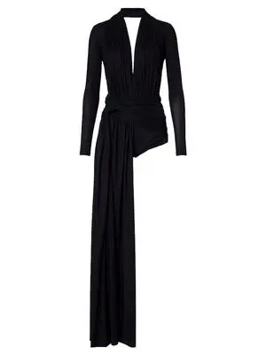 Balenciaga Asymmetric Draped Minidress - Black