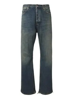 Balenciaga Faded Wide-leg Jeans - Blue