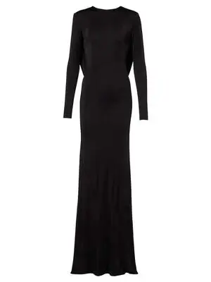 THE NEW ARRIVALS ILKYAZ OZEL Roisin Draped Open-back Gown - Black