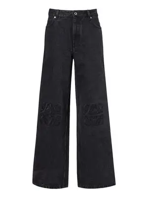 Loewe Anagram Wide-leg Jeans - Black