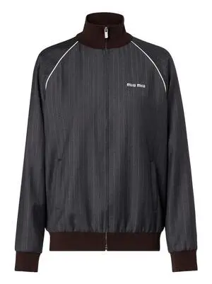 Miu Miu Pinstripe Virgin Wool Blouson - Grey