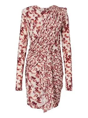 Isabel Marant Georgia Draped Printed Minidress - Pink