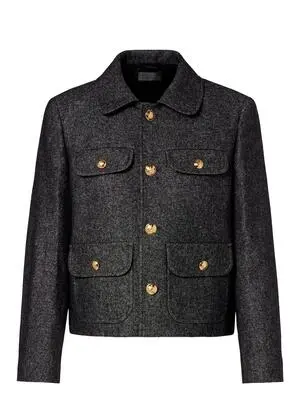 NILI LOTAN Chamonix Cotton And Wool-blend Jacket - Grey
