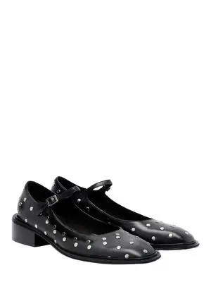 SOULIERS MARTINEZ Penelope 40 Leather Mary Jane Pumps - Black
