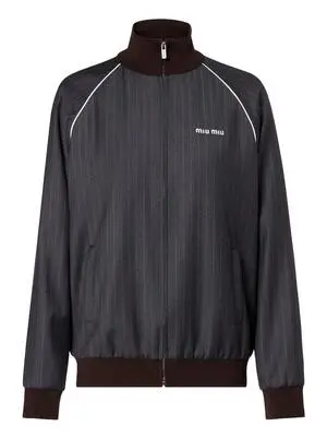 Miu Miu Pinstripe Virgin Wool Blouson - Grey