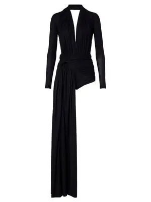 Balenciaga Asymmetric Draped Minidress - Black