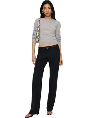 REFORMATION Lian Cashmere Crew Sweater - Grey