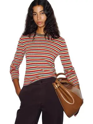 REFORMATION Lian Cashmere Crew Sweater - Multi
