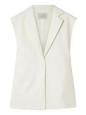 ST. AGNI Tie-side Wool-blend Twill Vest - White