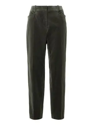 TOM FORD Cotton-blend Velvet Straight-leg Pants - Gray