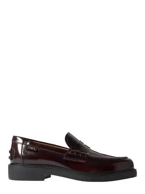 TOD'S Glossed-Leather Loafers Brown