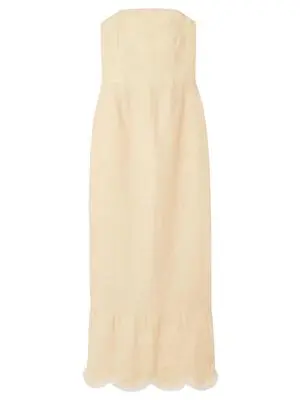 Posse Essie Fringed Linen Maxi Dress - Yellow