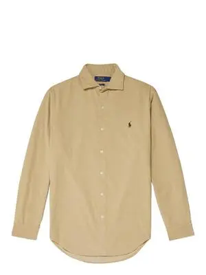 Polo Ralph Lauren Logo-embroidered Cotton-corduroy Shirt - Neutrals