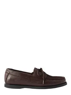 SAMAN AMEL City Moc Full-grain Leather Boat Shoes - Brown