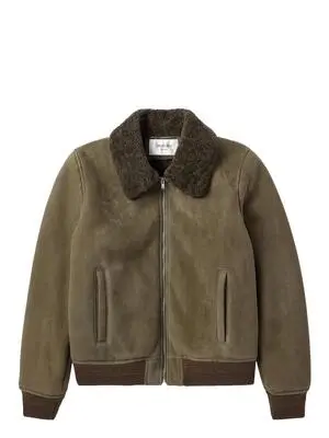 Saint Laurent Shearling Blouson Jacket - Green