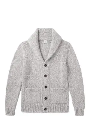 Eleventy Slim-fit Shawl-collar Cashmere Cardigan - Gray