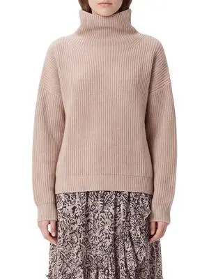 Isabel Marant Étoile Isabel Marant Ribbed Knit Turtleneck Pullover Beige