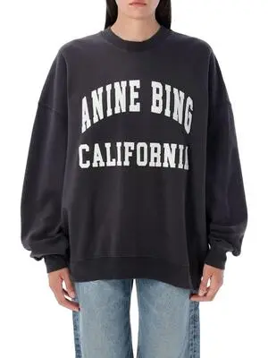 ANINE BING Printed Crewneck Sweatshirt - Black