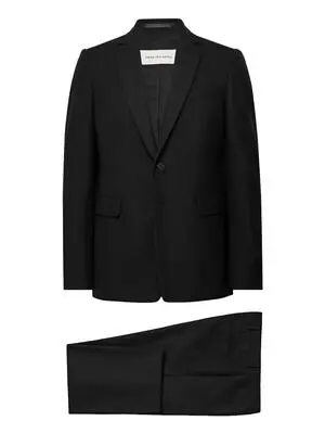 Dries Van Noten Slim-fit Grain De Poudre Wool Suit - Black