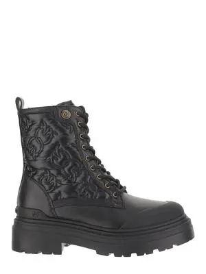 Pinko Lace-up Combat Boots - Black