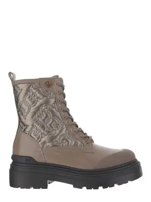 Pinko Lace-Up Combat Boots Brown