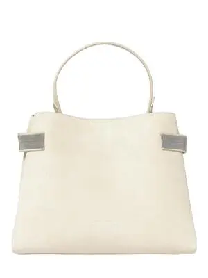 Brunello Cucinelli Suede Handbag With Monile Detail - Ecru