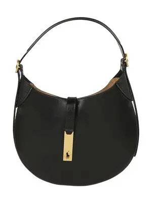 Polo Ralph Lauren Polo Ralph Lauren ID Pony Logo Leather Shoulder Bag Black