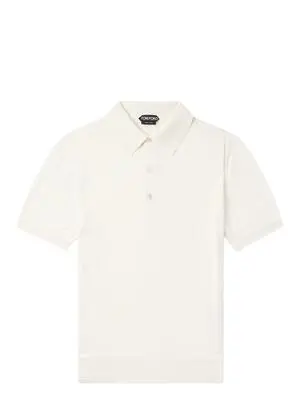 TOM FORD Cashmere And Silk-blend Polo Shirt - White