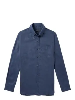 TOM FORD TOM FORD - Button-Down Collar Lyocell-Twill Shirt - Men - Blue  Blue